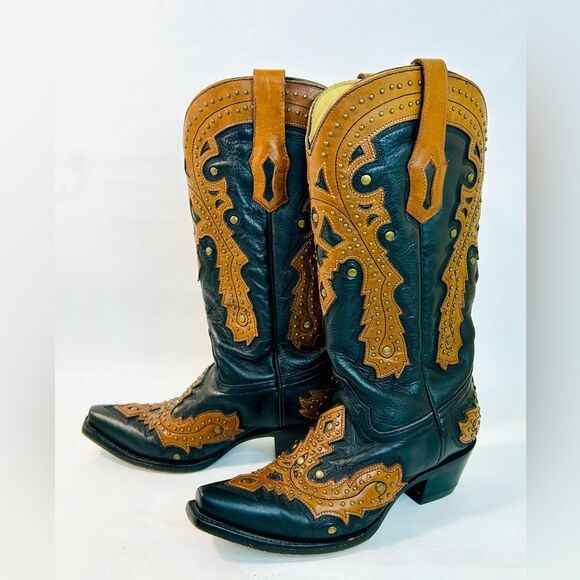 Corral Boots | Shoes | Corral Western Studded Tooled Leather Overlay ...